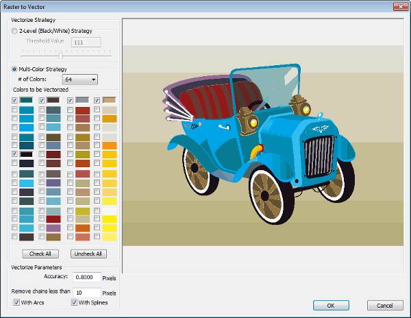 The Raster to Vector Dialog Box